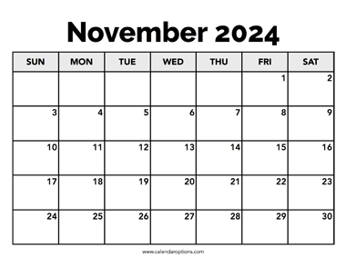 Calendar November 2024 – Calendar Options