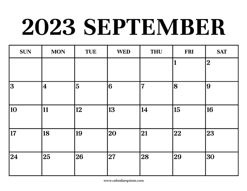 Calendar 2023 September – Calendar Options