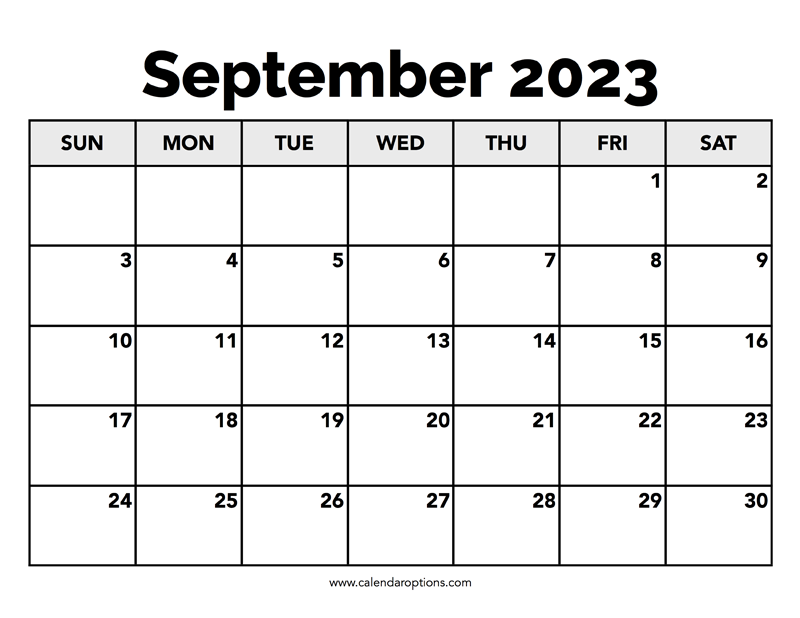 Calendar September 2023 Calendar Options Calendar September 2023 Calendar Options